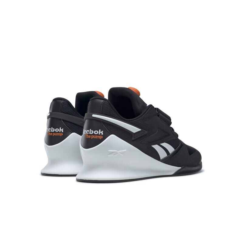 Reebok Legacy Lifter III Shoes, Black/White/Smash Orange, Reebok
