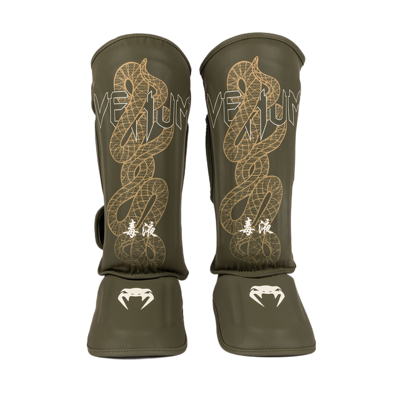 Venum Serpenti Shin Guards, Khaki/Bronze/Ivory