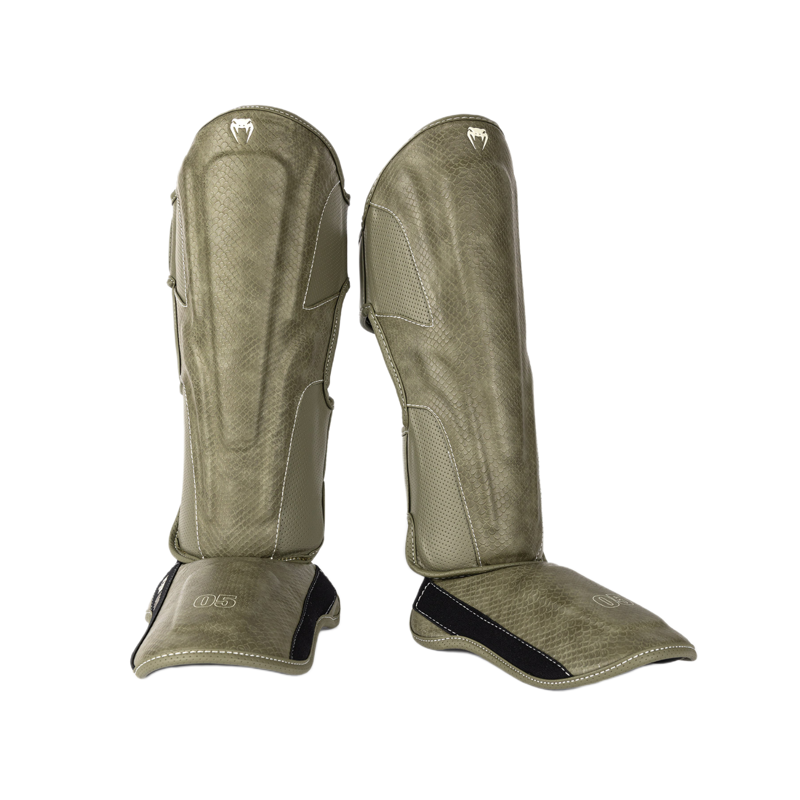 Venum Impact Evo Scales Shin Guards, Army Green