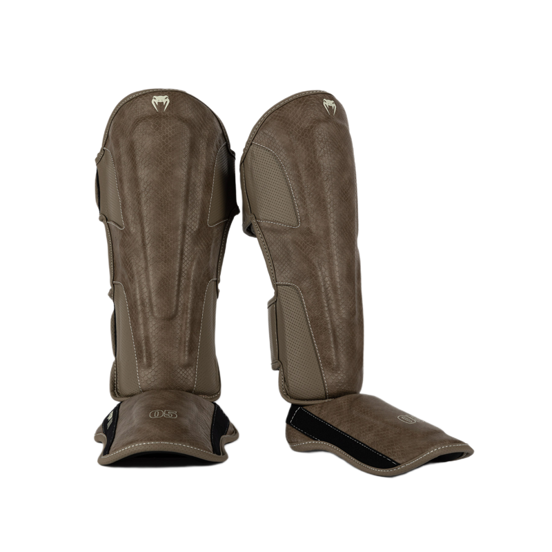 Venum Impact Evo Scales Shin Guards, Brown